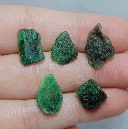 5 Pcs Emerald Rough Lot, Zambian Emerald Rough, Emerald Rough For ...