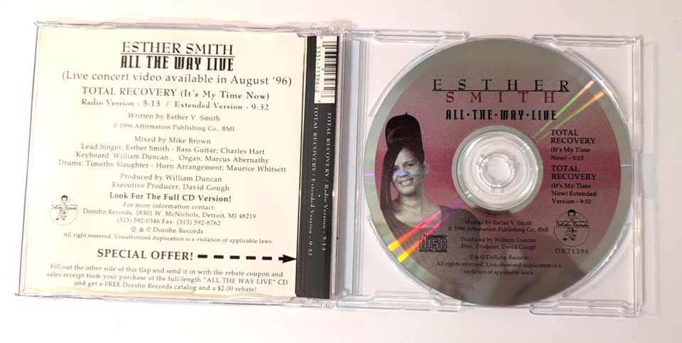 Esther Smith: PROMO CD - All The Way Live (1996 Dorohn Records) - Total ...