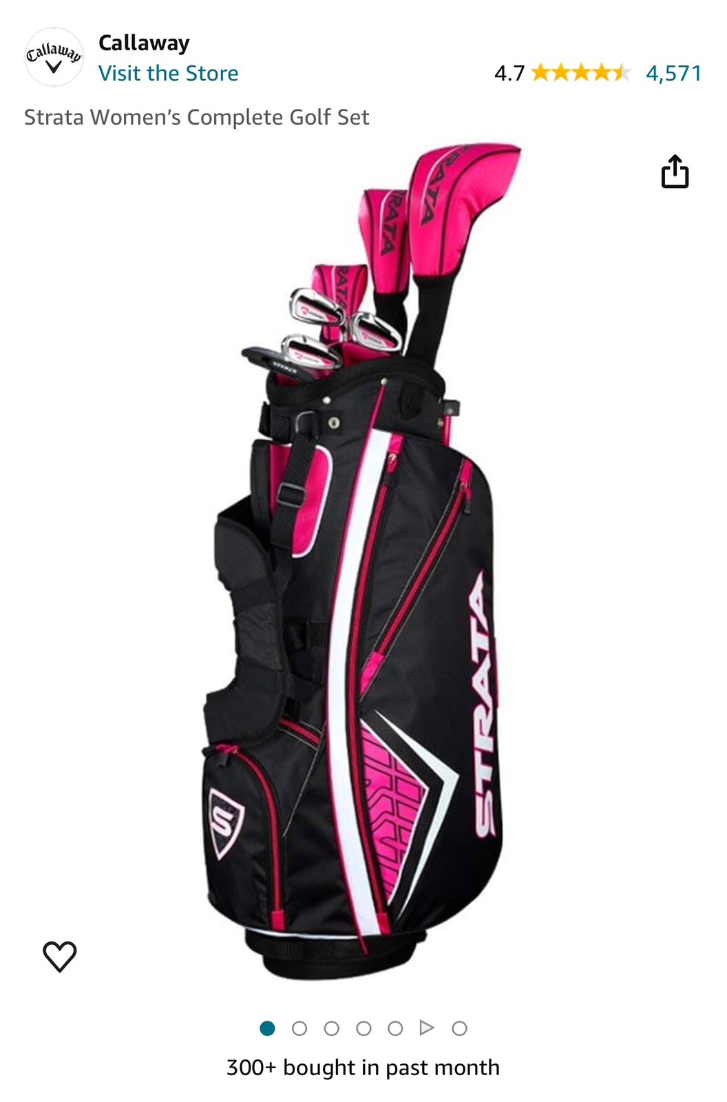 Callaway Strata Women's Complete Golf Club Set Bag, Right Handed, Pink ...