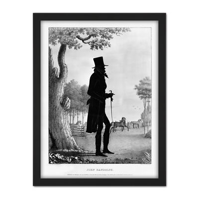 Brown Portrait John Randolph Silhouette Lithograph Drawing Framed Wall ...