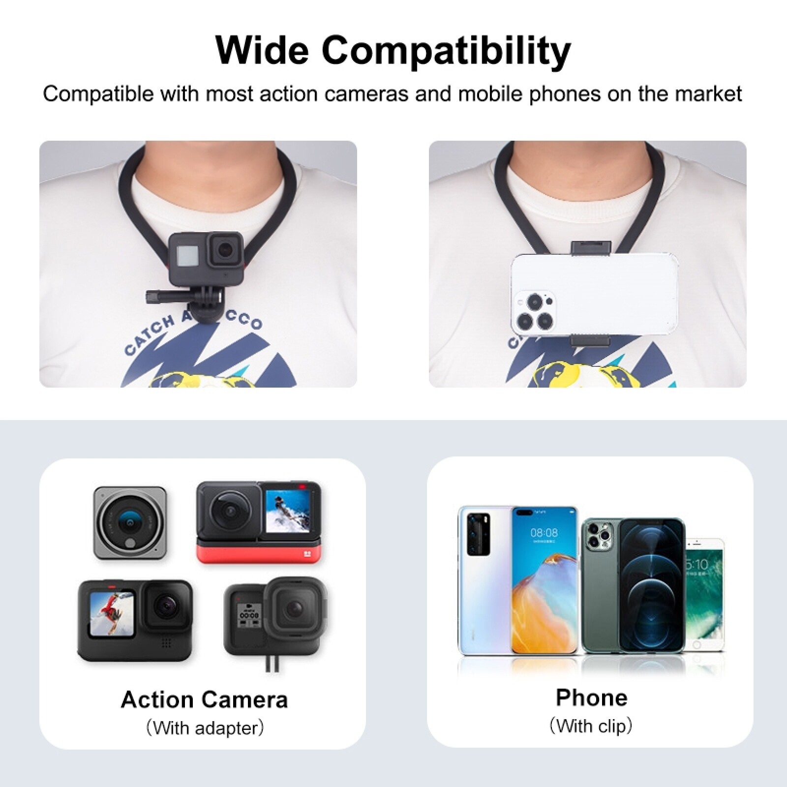 1 Set Multi-angle Bending Lazy Neck Mount Bracket for Action Cameras ...