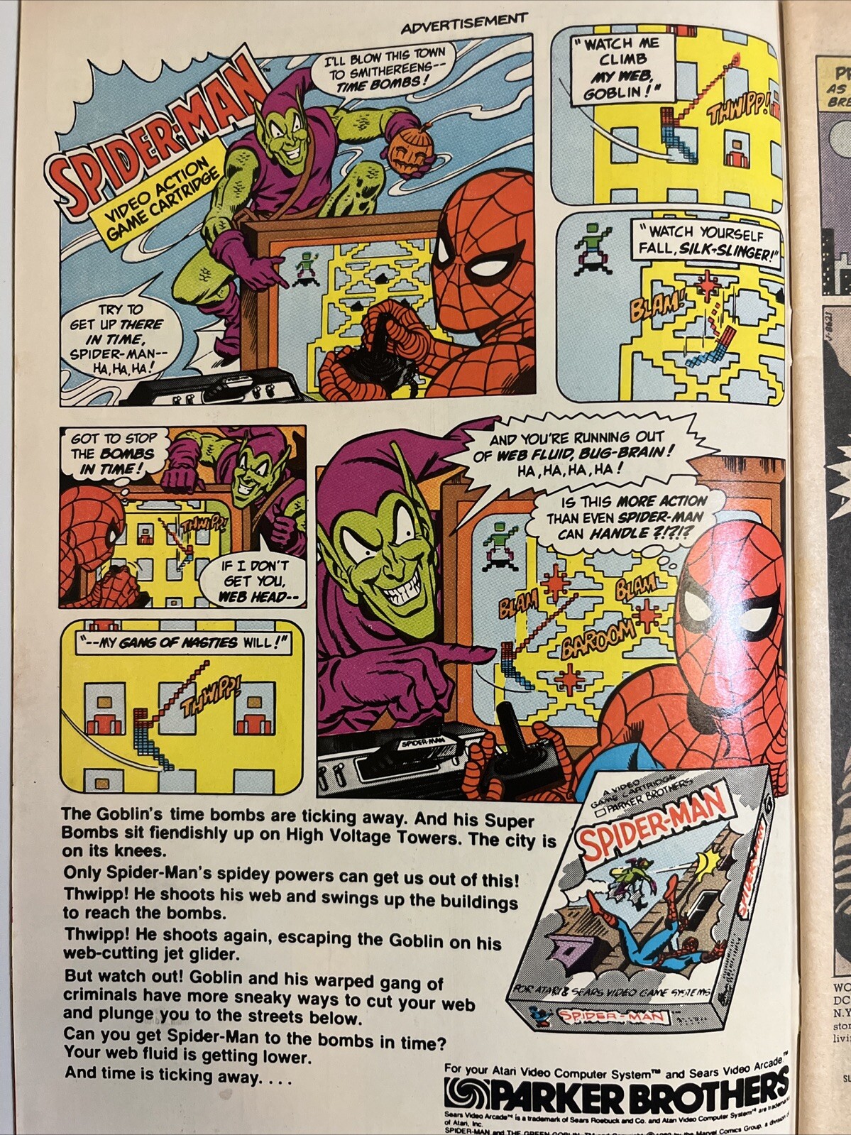 World's Finest Comics #289, (DC Comics) 1983 Atari 2600 Ad Of Spider ...