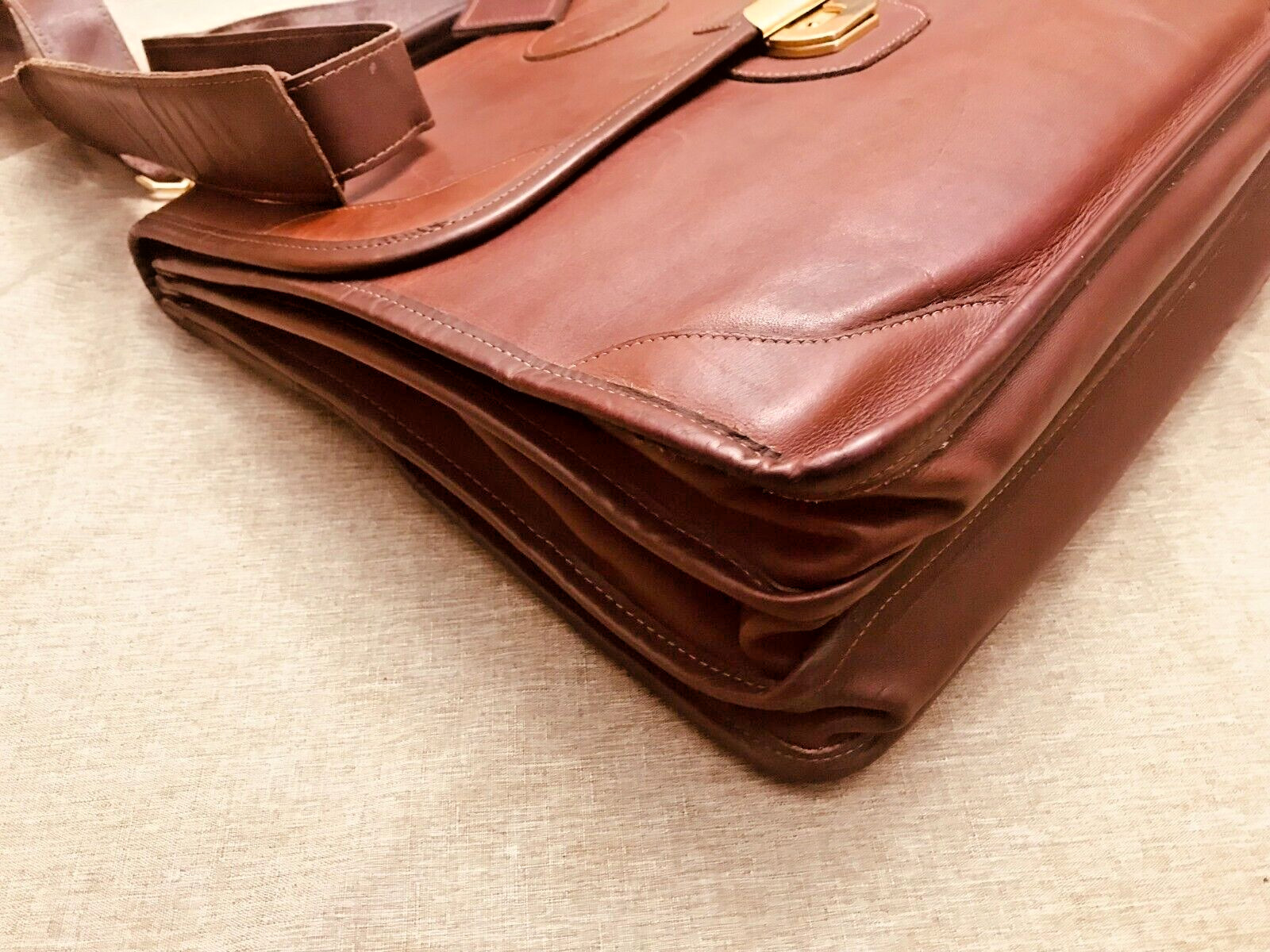 GOKEY/ORVIS Brown Heavy Saddle Leather Briefcase / M… - Gem