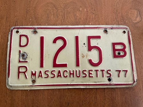 1977 Massachusetts Dealer License Plate Tag DLR 1215 B | eBay