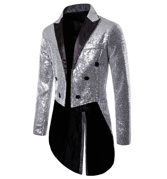 New Men Sequin Tail Jacket Coat Prom Party Stage Tail Coat Jacket | eBay