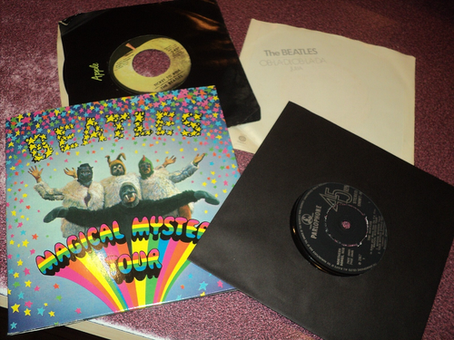 THE BEATLES LOT OF 18 LPS 45S MFSL RUBBER RED VINYL 62 66 UK SGT PEPPER ...