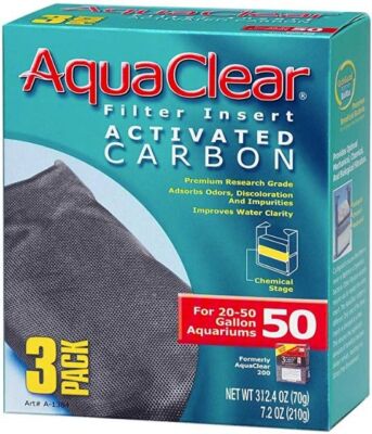 Aquarium, Aquaclear Activated Carbon Filter Inserts (Size 50 - 3 count ...