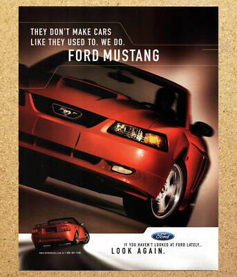 Ford Mustang Sports Car Red Covertiable Automobile - Magazine Print Ads ...