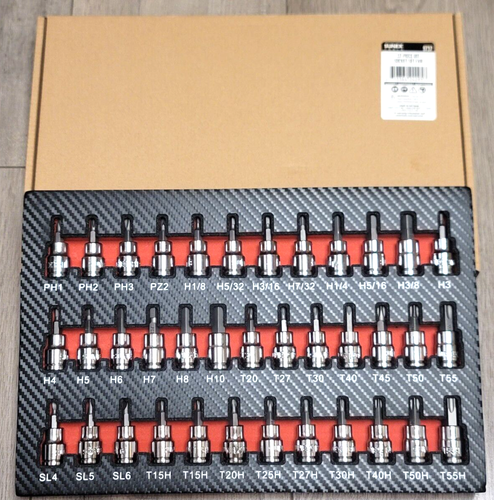 Sunex 37pc Master Bit Socket Set SAE & Metric Hex, Torx, etc w/Foam ...