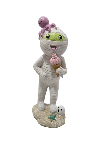 Summerween Mummy with Ice Cream Cone & Octopus Head Halloween Figure ...