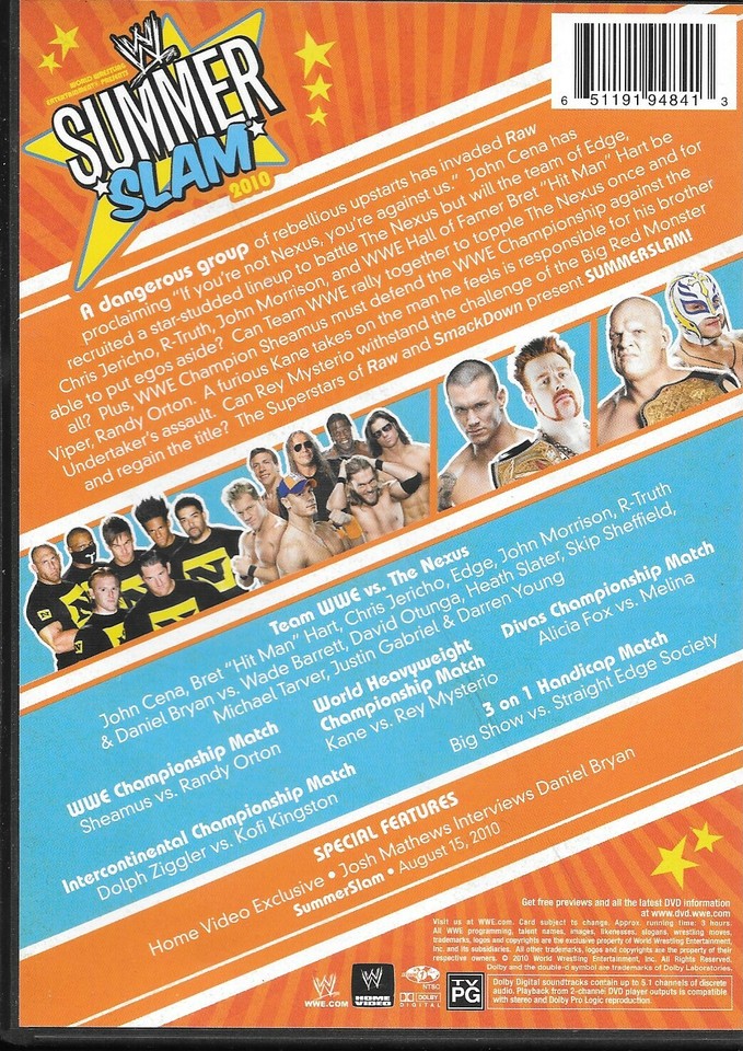 WWE: Summerslam 2010 (DVD, 2010) Summer Slam 2010 | eBay