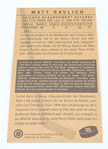 1994 Parkhurst Parkies 1964-65 Design Tall Boys - Matt Ravlich #35 for ...