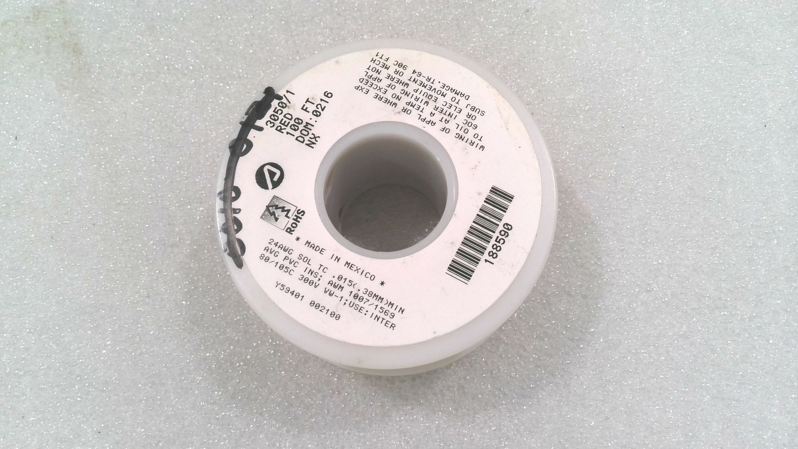 ALPHA WIRE 3050/1 RD001 HOOK-UP WIRE 24AWG, .38MM, 80/105C, 300V (90FT) | eBay