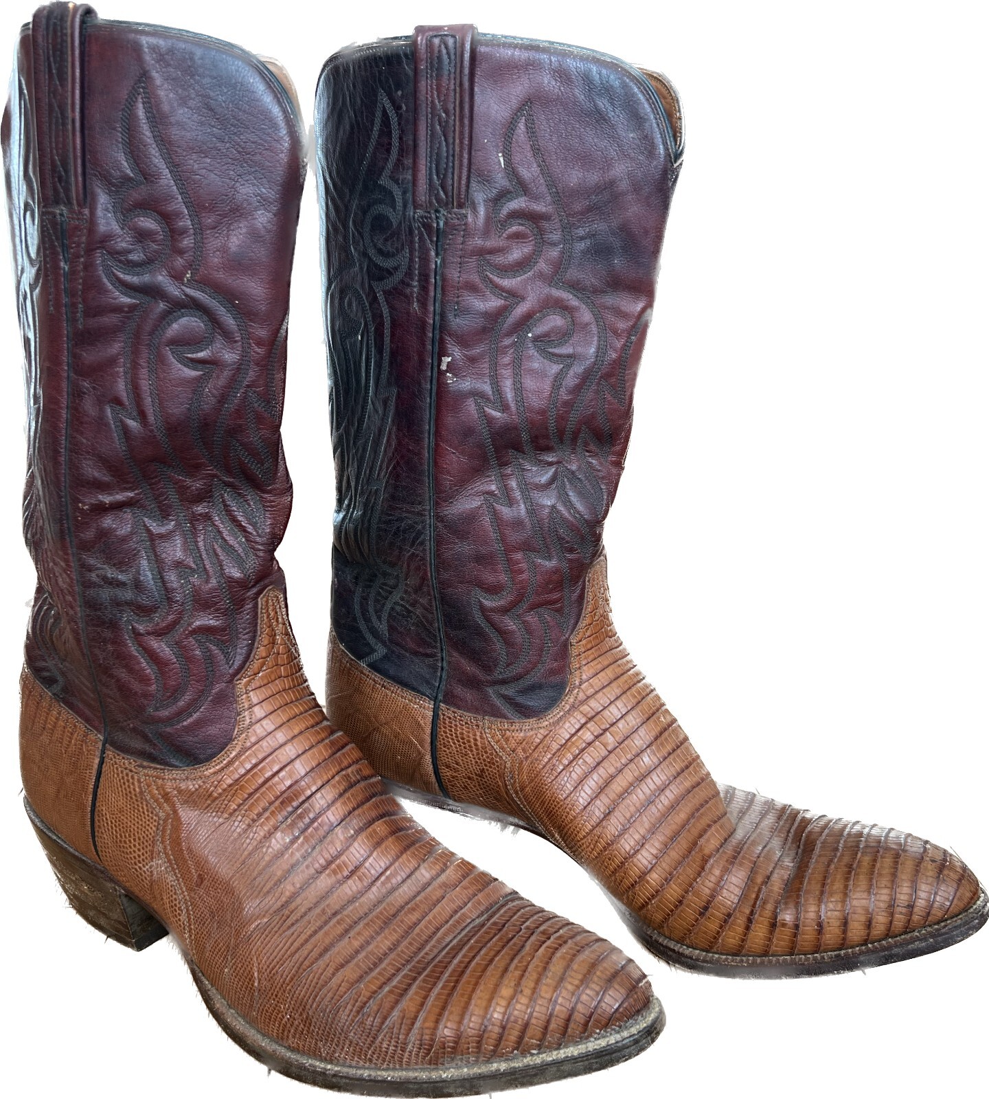 Lucchese Cowboy Boots 13D Light & Dark Brown - Narrow - Gem