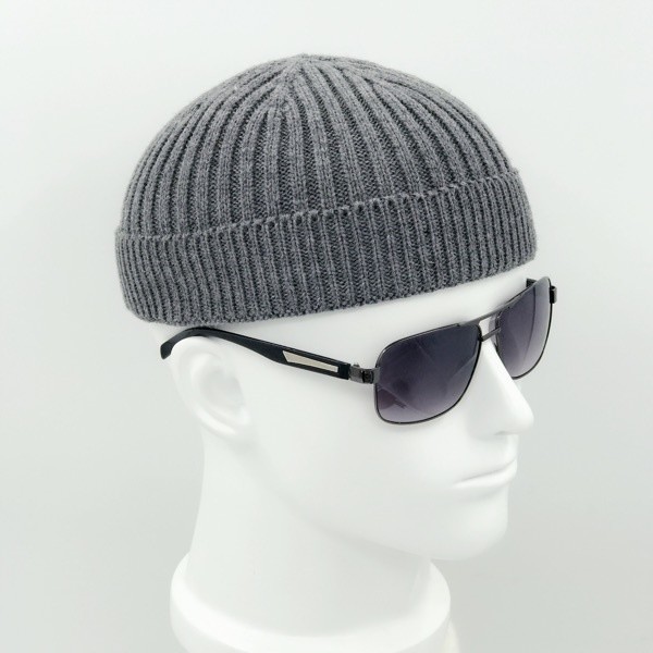 Mens Knitted Hat Beanie Skullcap Sailor Cap Cuff Brimless Retro Navy ...