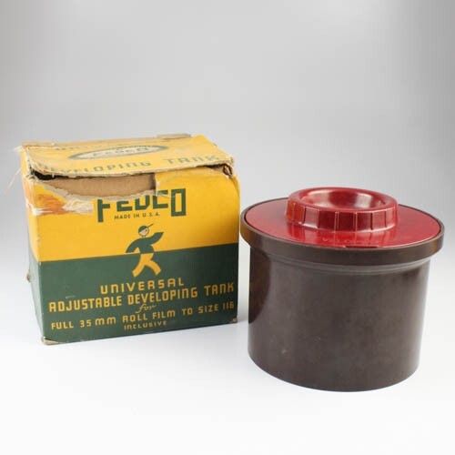 Fedco Adjustable Darkroom Film Developing Tank - Vintage Red & Brown ...