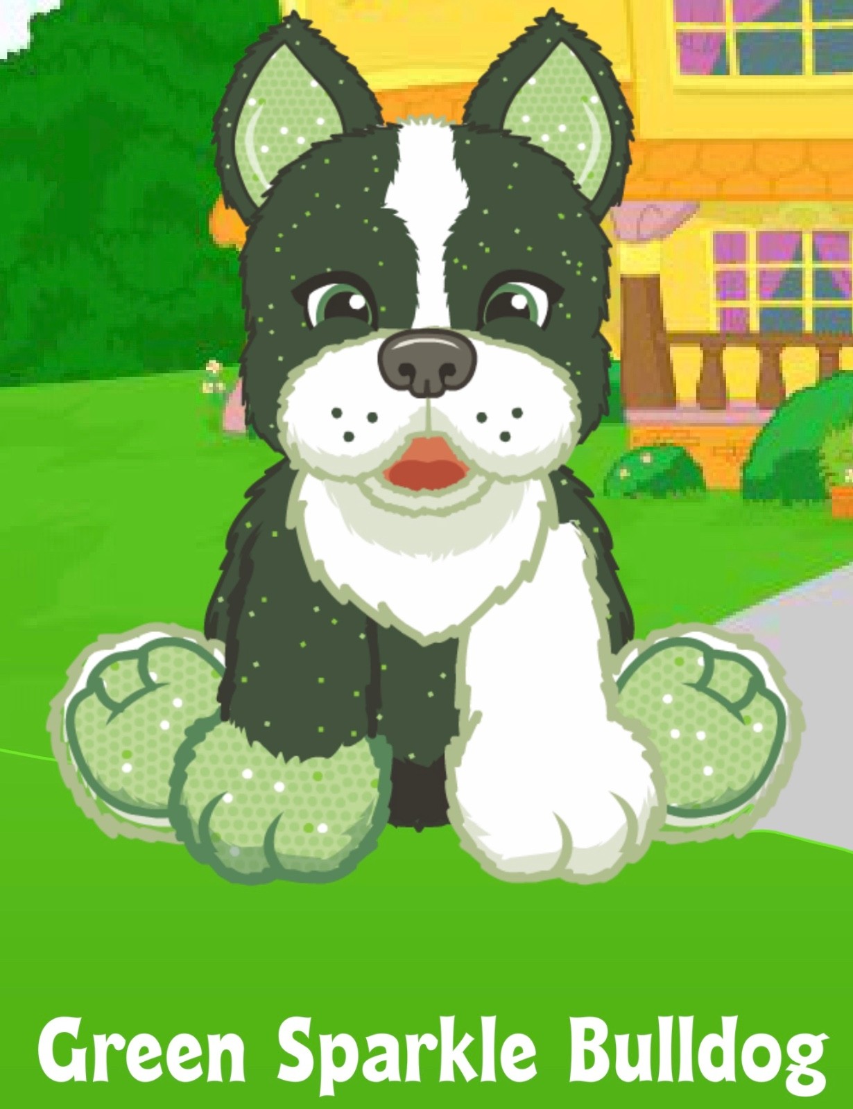 Webkinz Classic Green Sparkle Bulldog - hm9575 - Virtual Adoption Code ...