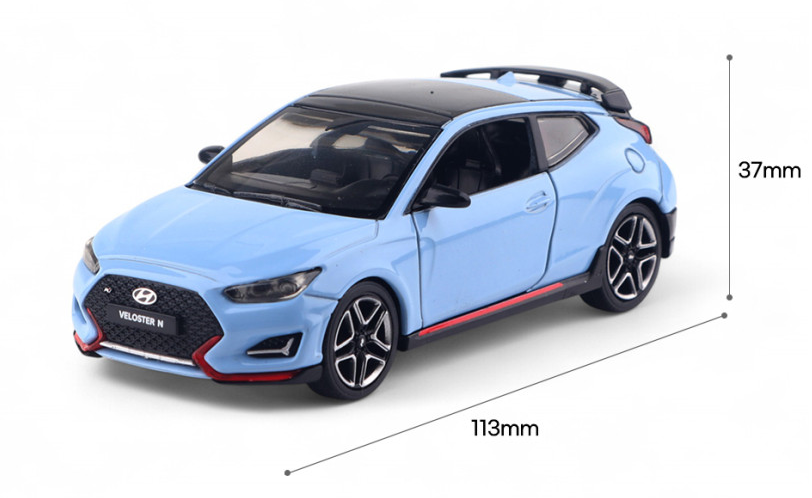 Hyundai Veloster N Diecast Model Car 1/38 Scale - Performance Blue ...