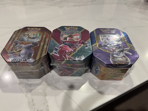 2016 Pokemon-EX Tin 3 Pack Machamp EX & Yveltal EX & Magearna EX ...