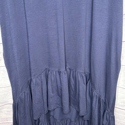 Zim + Zoe Navy Blue Ella Scoop Neckline Ruffle Short Sleeve Dress Size ...