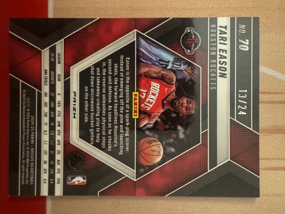 Tari Eason 2024-25 Panini Mosaic /24 Purple Snakeskin SSP Case Hit #70 | eBay