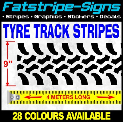 TYRE TRACK CAR STRIPES VINYL GRAPHICS DECALS STICKERS RACING BONNET ...