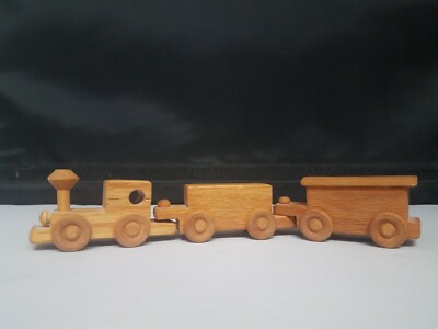Vintage Mini Wood Train Set Wood Wheels 3 pcs | eBay