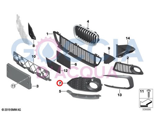 BMW 1' F20 F21 LCI M Sport Fog Spot Light Grille - Left 51118060281 | eBay