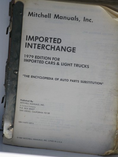 HOLLANDER Foreign Car Parts Interchange | eBay