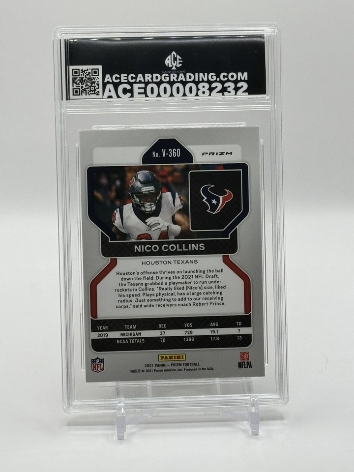 2021 Panini Prizm Nico Collins Rookie Silver Prizm #V-360 Texans RC ACE ...