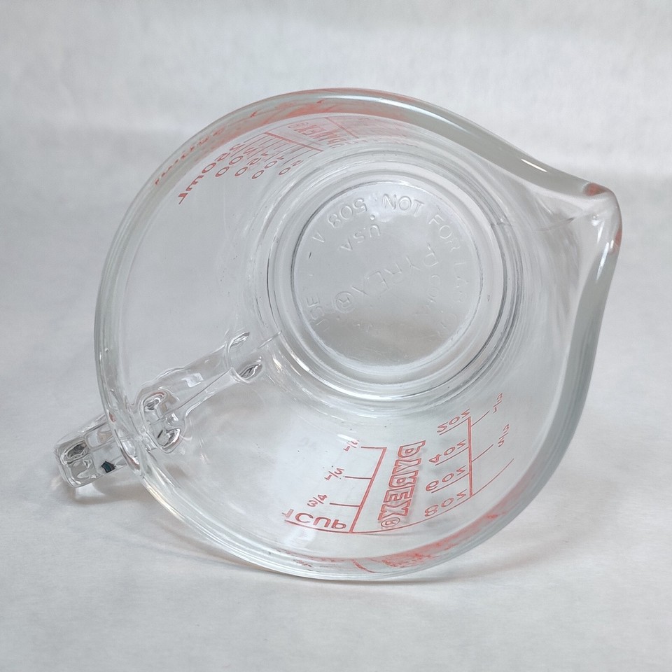 Vintage PYREX 508 Measuring Cup Glass D Handle 8 oz 1970s MCM Made in ...