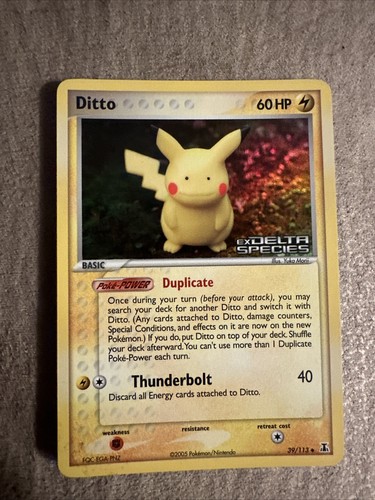 Pokemon Card - Ditto EX Delta Species 39/113 (Pikachu) | eBay