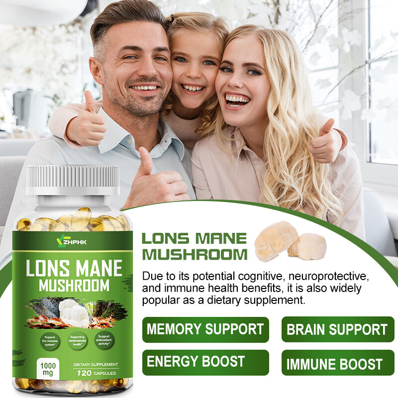 Organic Lions Mane Mushroom Capsules Nootropic Brain Memory Focus ...