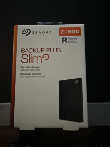 SEAGATE BACKUP PLUS SLIM 2TB EXTERNAL HARD DISK DRIVE STDR2000100 With ...