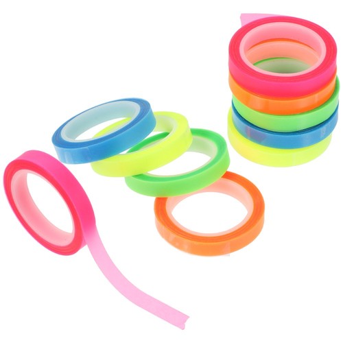 10 Rolls Waterproof Sticky Tape Highlighter Highlighting Transparent | eBay
