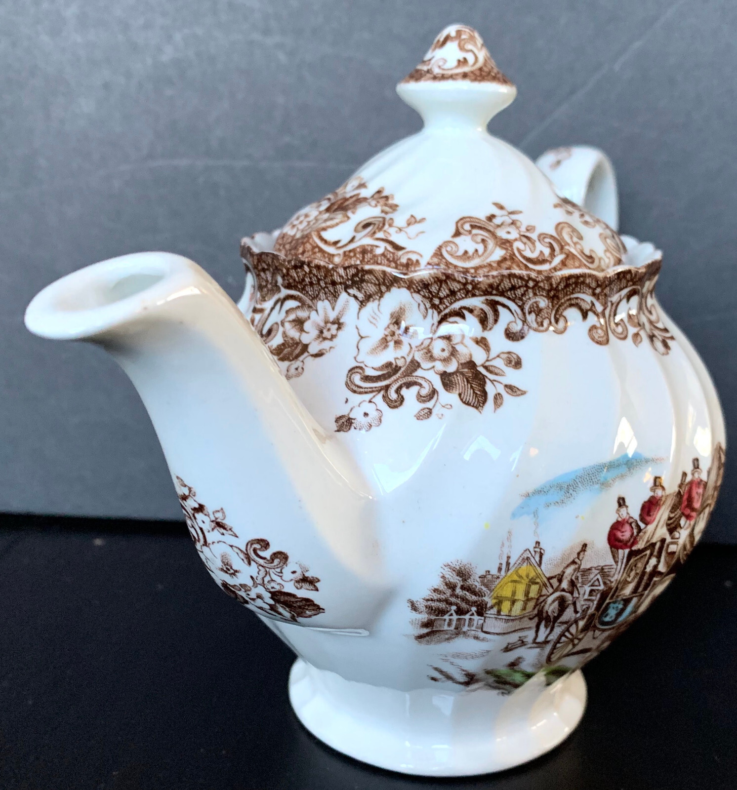 Rare Vintage Johnson Brothers Coaching Scenes Mini Teapot Made In ...