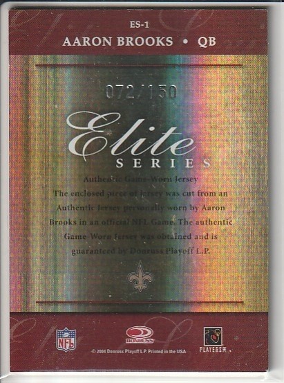 Aaron Brooks 2004 Donruss Elite Series Jerseys Silver #ES-1 (72/150 ...