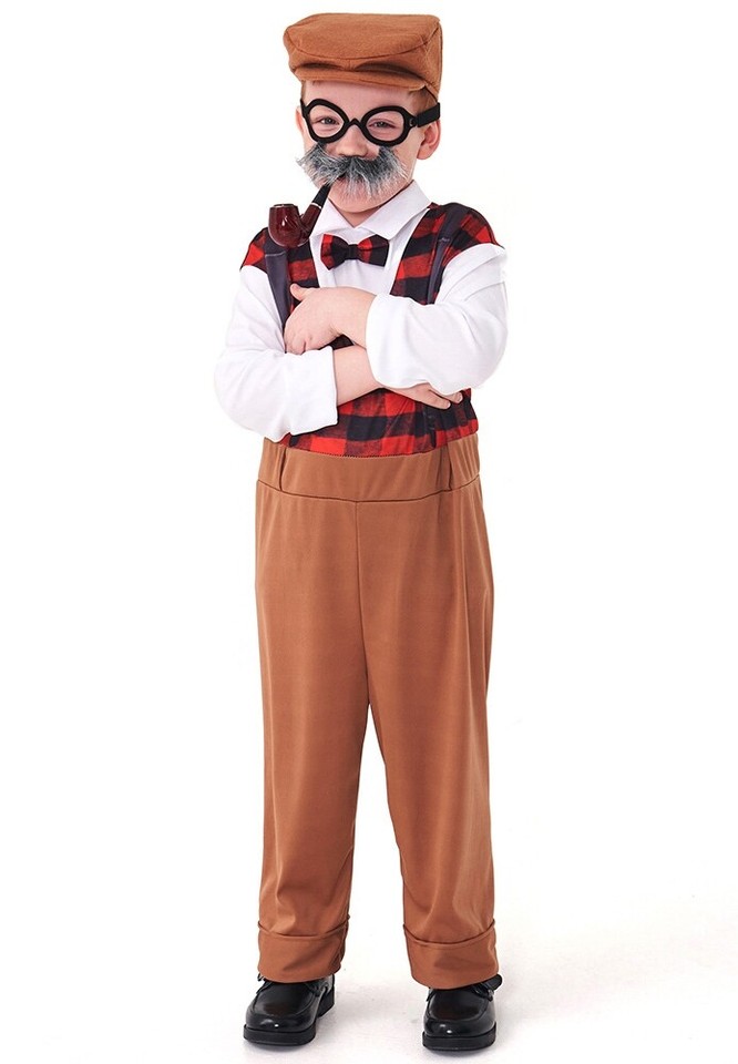 Kids Grandpa Little Old Man Costume Child Boys 100 Days Of School ...