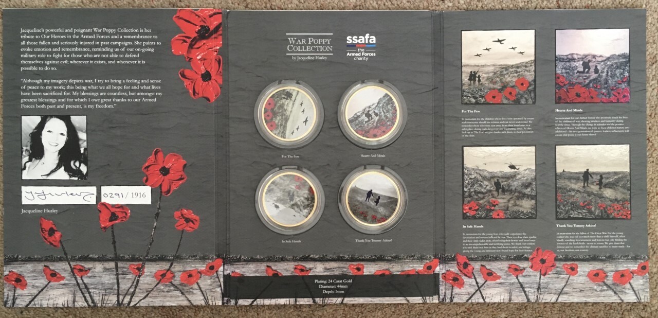 War Poppy Collection by Jacqueline Hurley Gold Coin Set Signed Limited ...