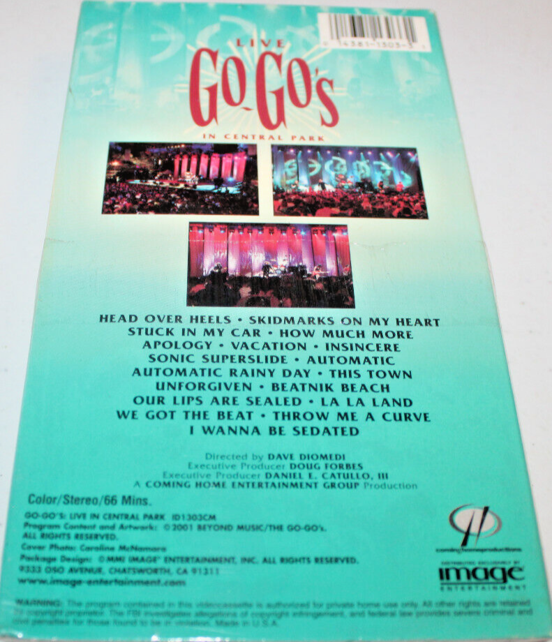Go Go's Live in Central Park (New Sealed VHS 2001) Punk Rock, I Wanna ...