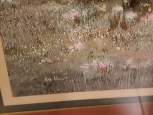 Ann Mount African American Family Picnic Painting Gold & Wood Frame 17 ...