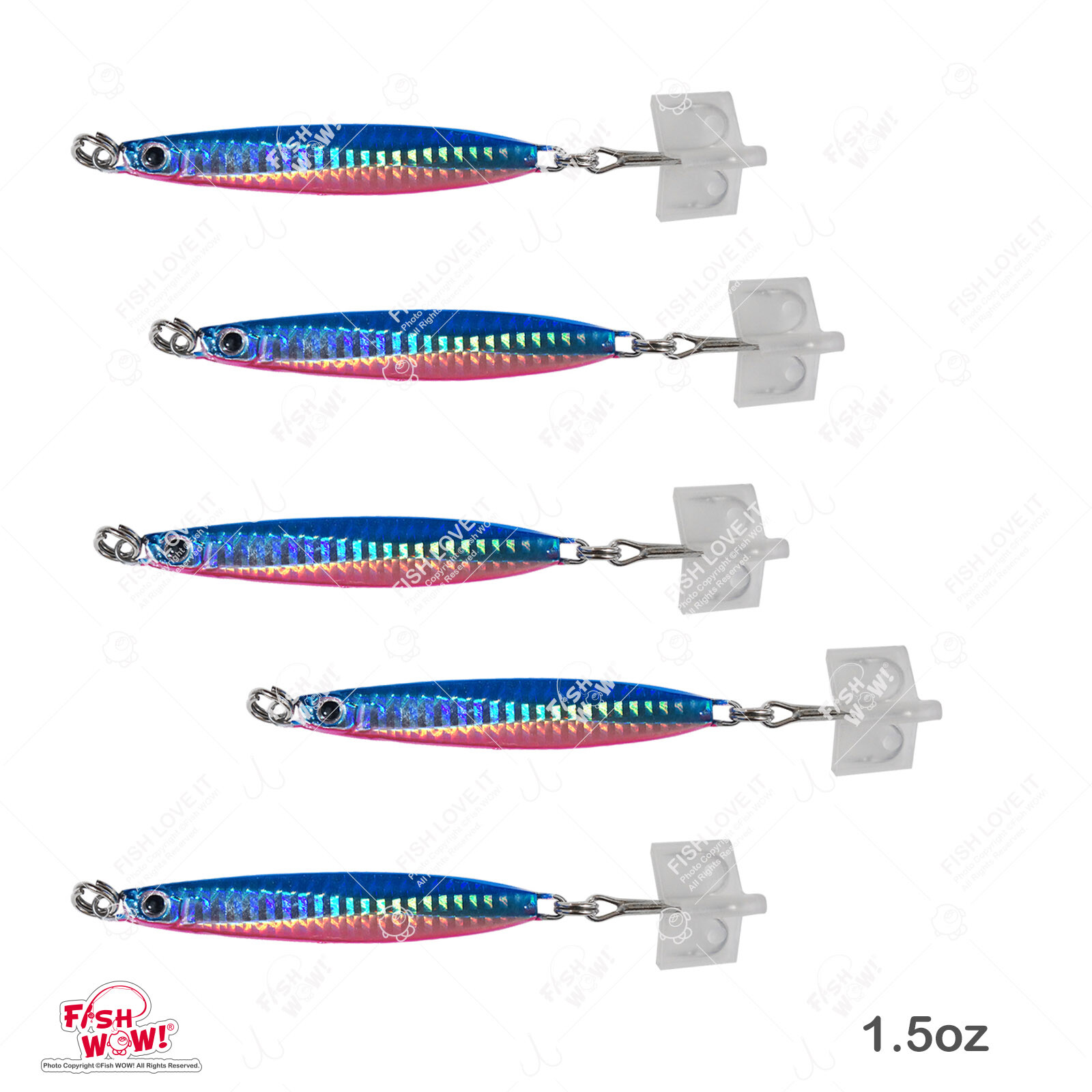 5pcs 1.5oz Colt Sniper jigs 42g Vertical jig w/ 3561D-DT MUSTAD Hook ...