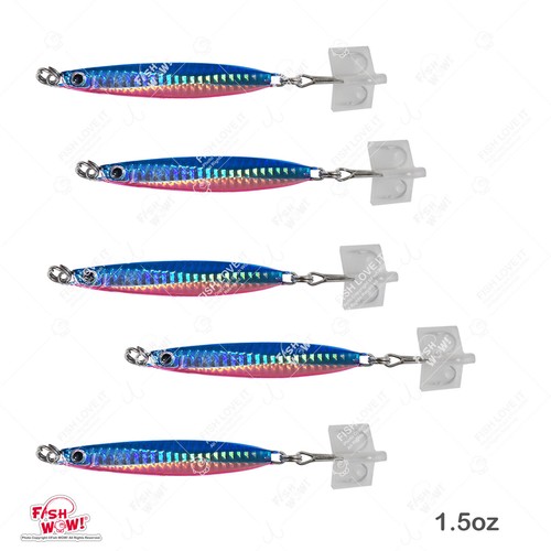 5pcs 1.5oz Colt Sniper jigs 42g Vertical jig w/ 3561D-DT MUSTAD Hook ...