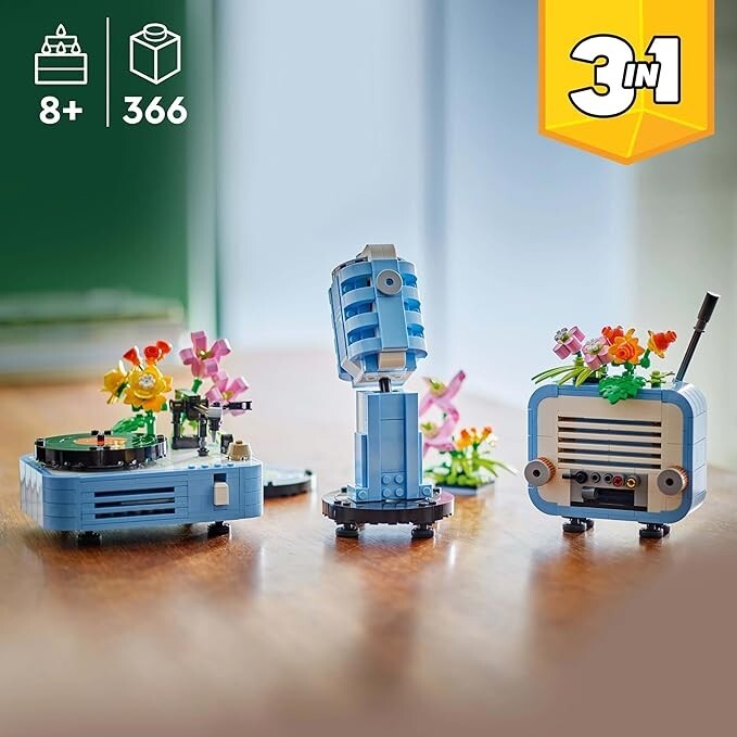 LEGO CREATOR: Record Player with Flowers (31172) Music Toys for 8+ Year ...