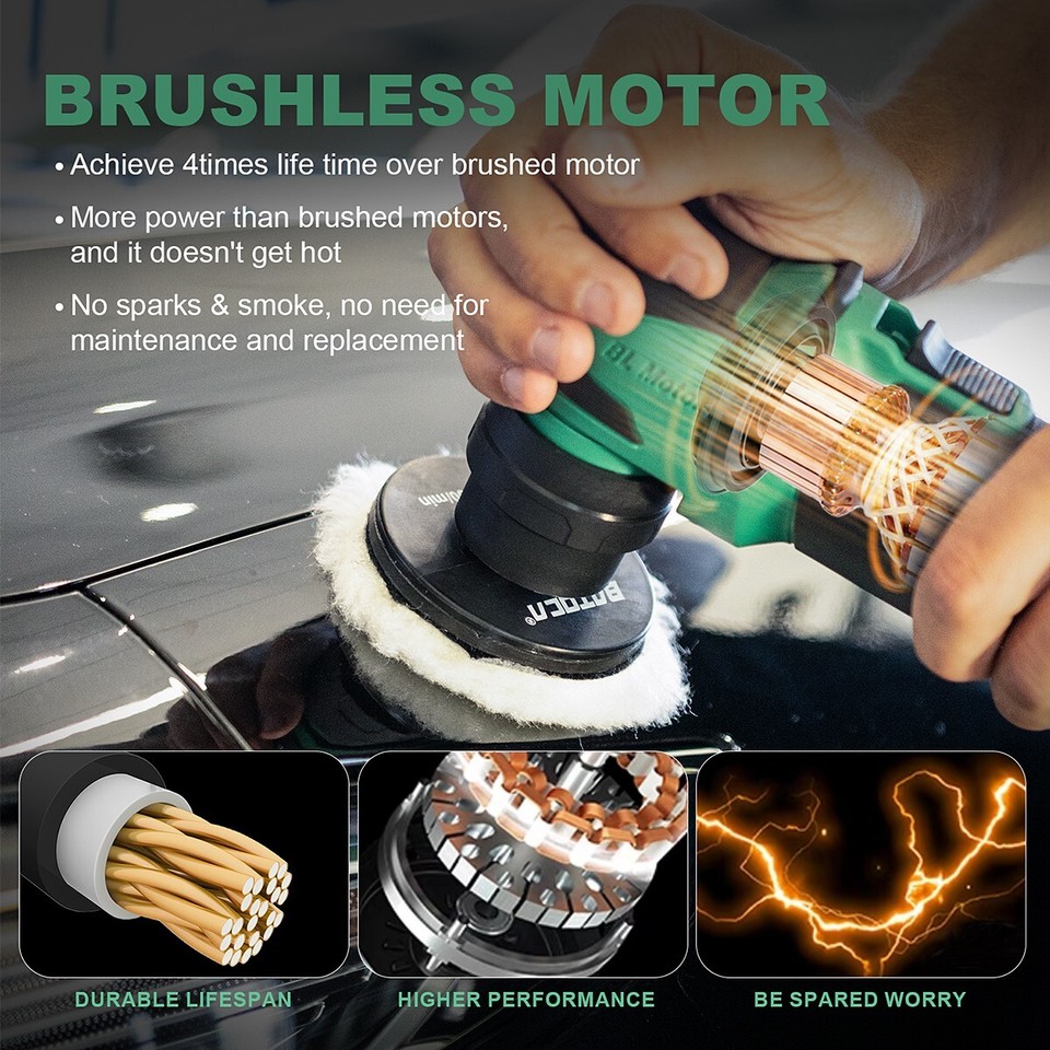 BATOCA S4 Cordless Car Polisher Buffer Sander Polishing Machine 1" 3 ...