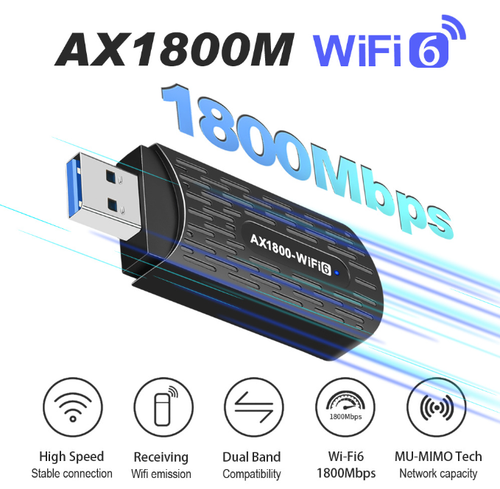 Dbit AX1800 WiFi 6 USB 3.0 USB WiFi Adapter Dual-band Network Card for ...