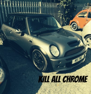MINI R53 MATT BLACK BELT LINE KIT DE CHROME R52 COOPER S BLACK OUT R52 ...