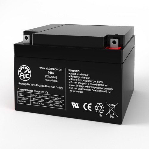 Power Rite PRB1226 12V 26Ah Sealed Lead Acid Replacement Battery ...