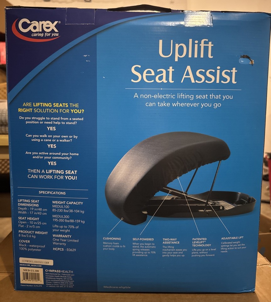 Carex Uplift Seat Assist Non-Electric Lifting Cushion MEDUL100--85--230 ...