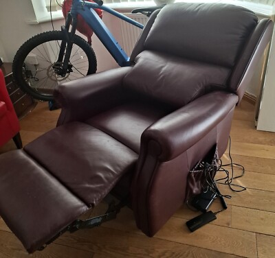 HSL Riser Recliner Chair - Petite New England Brown Leather | eBay UK